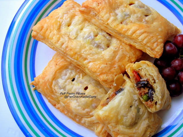 Pan Gravy Kadai Curry: Puff Pastry Pillows