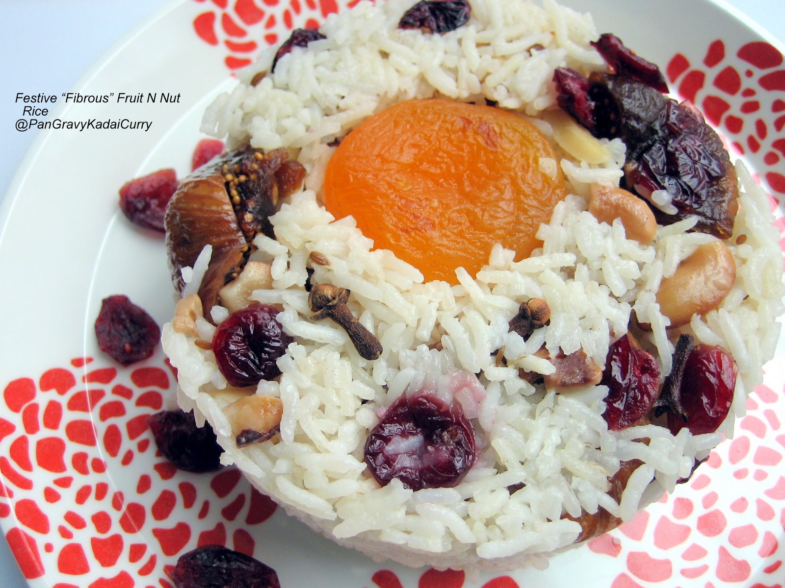 Pan Gravy Kadai Curry: Festive "Fibrous" Fruit N Nut Rice