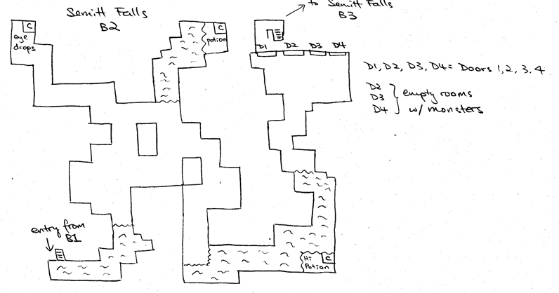 Final Fantasy II Walkthrough - Maps Only: Semitt Falls B2