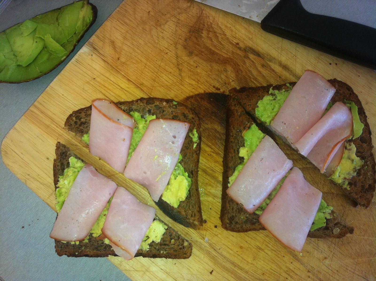 Paul's Breakfast: Avocado and ham on toast