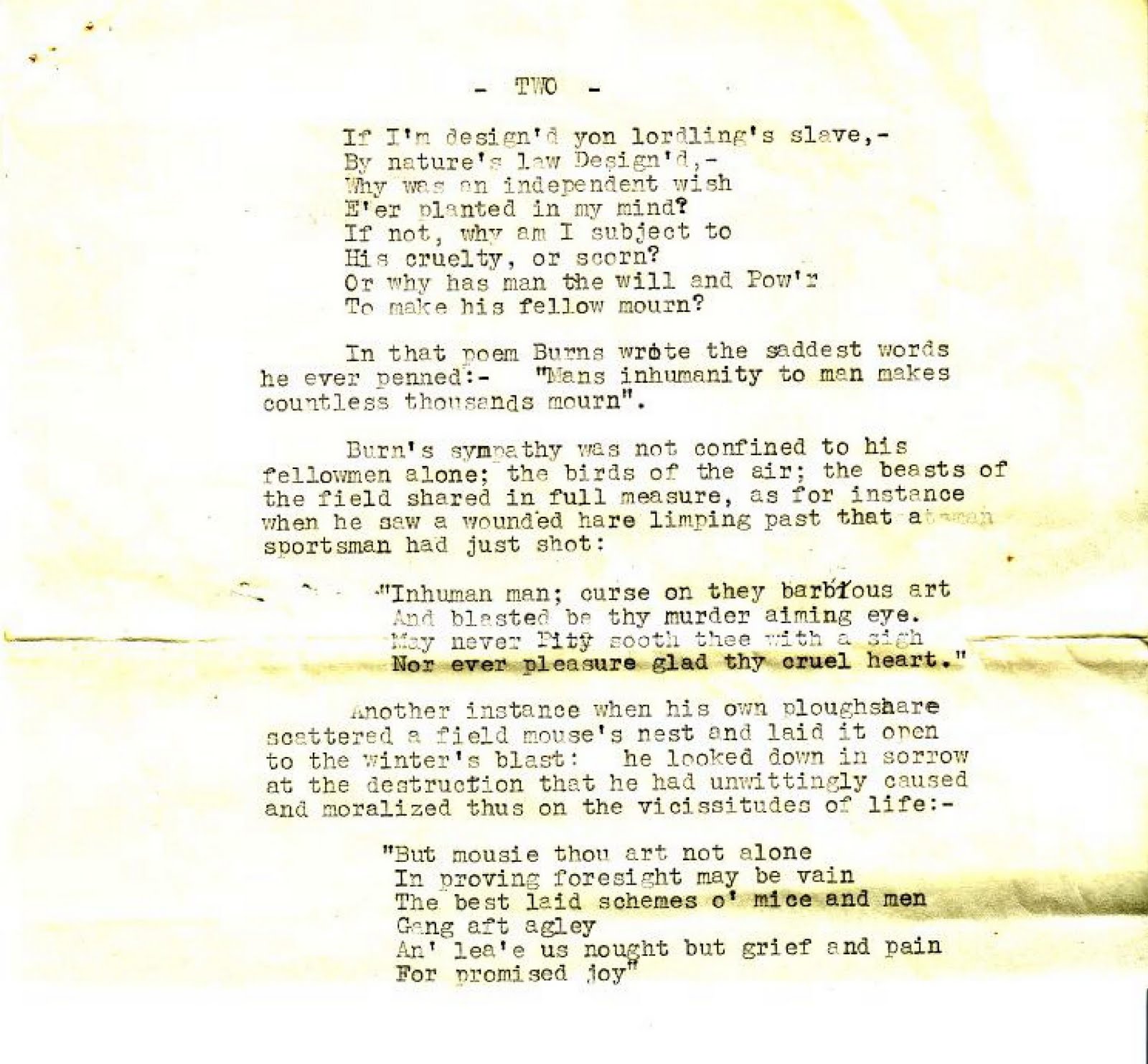 Speeches of Donald McIntosh: The Immortal Memory 1949