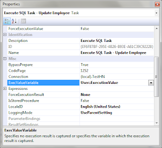 SQL Server & MSBI: ExecutionValue and ExecValueVariable in SSIS