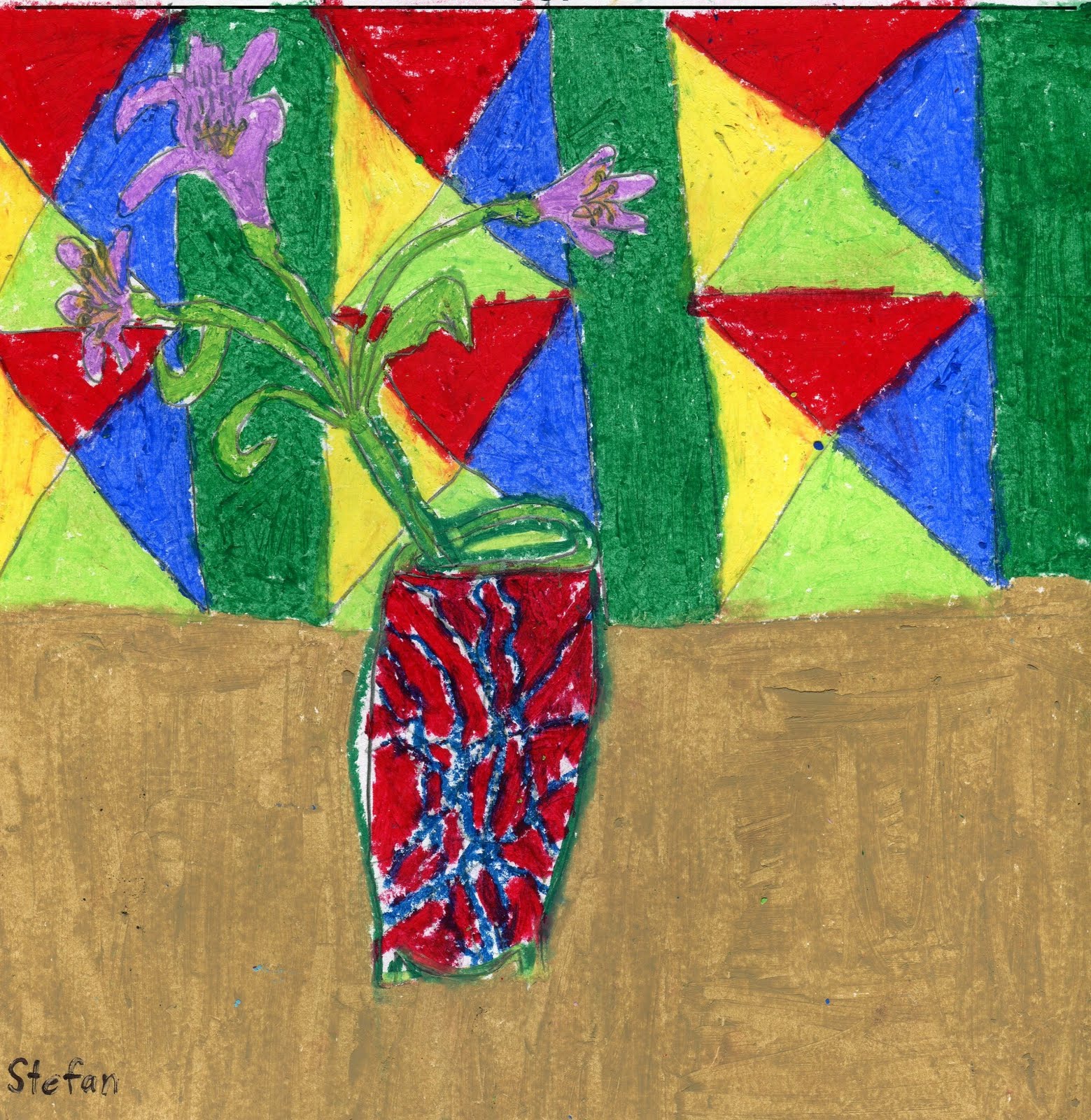 P. C. K. Art Room : Oil Pastel Still Life with Patterns- 6th grade