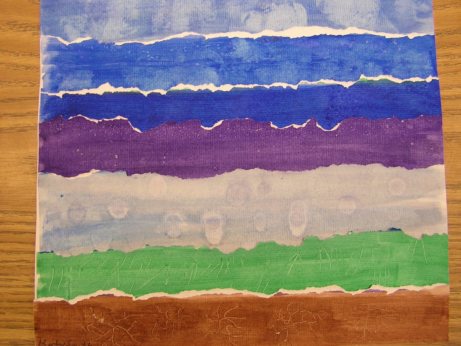 P. C. K. Art Room : Sixth Grade Watercolor Landscape collage