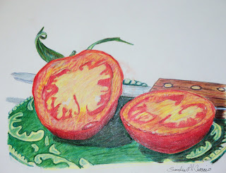 Back to Art: Tomato Colored Pencil