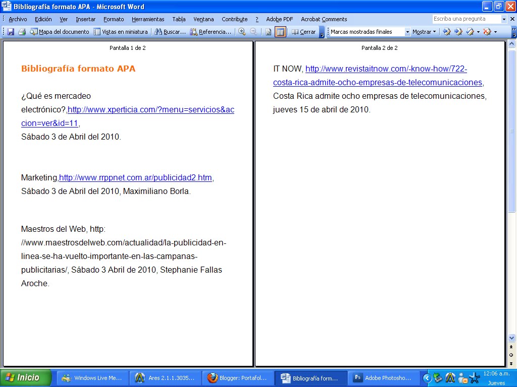 Portafolio: Formato APA