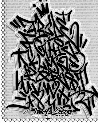 grafity font: Tag Graffiti Alphabet BlackBooks by Noose Cazo