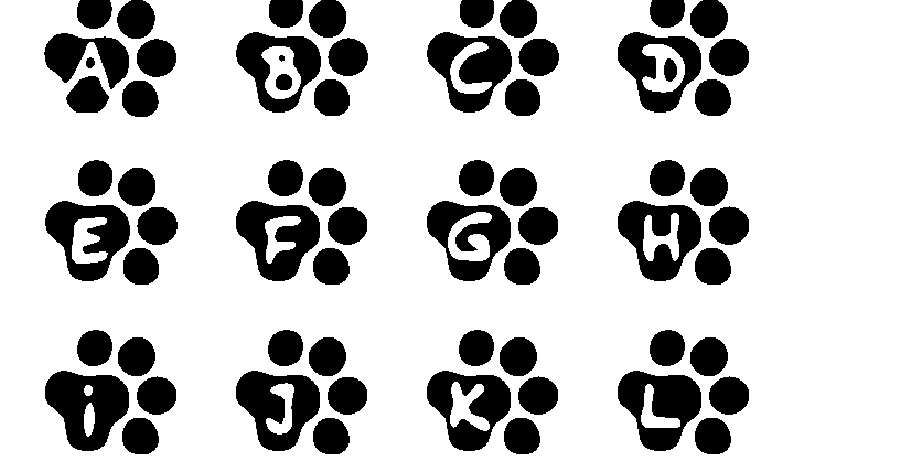 graffiti walls: Cat Footprints Letters A-Z Design in Graffiti Alphabet