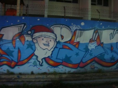 graffiti walls: Christmas Graffiti : Santa Merry X-Mast and Happy New Year