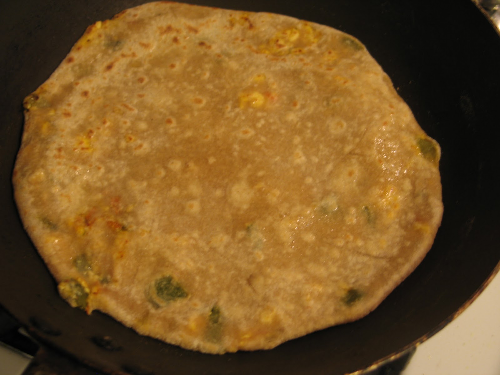 A Peek into My Kitchen: Paneer ~ Green Pepper ~ Carrot Stuffed Paratha