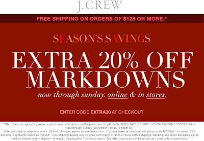 J.Crew Aficionada: Seasons Savings With J.Crew {20% off & free ship} :)
