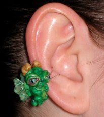 Dark Thoughts And Pleasant Dreams: Sterling Silver & Polymer Clay Ear Cuffs