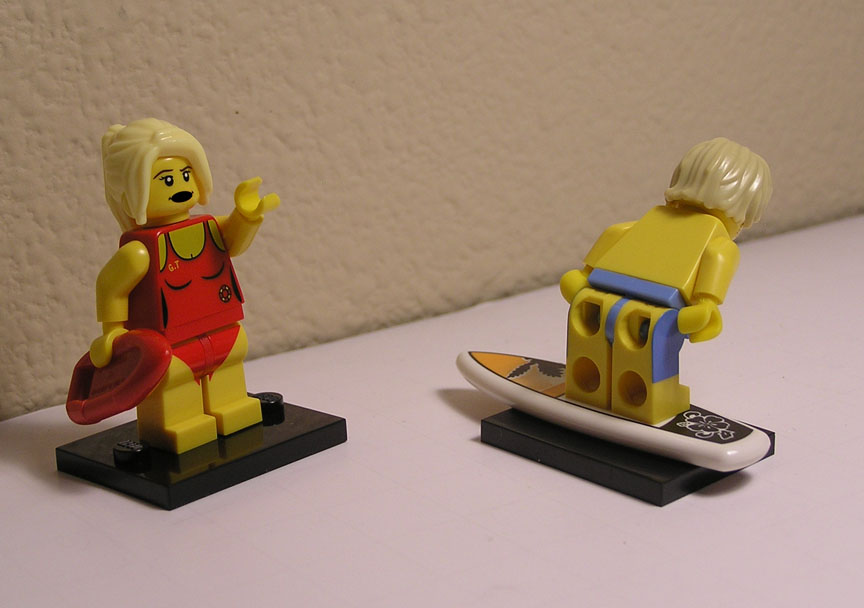 The Toy Museum: Lego Minifigures Surfer and Life Guard