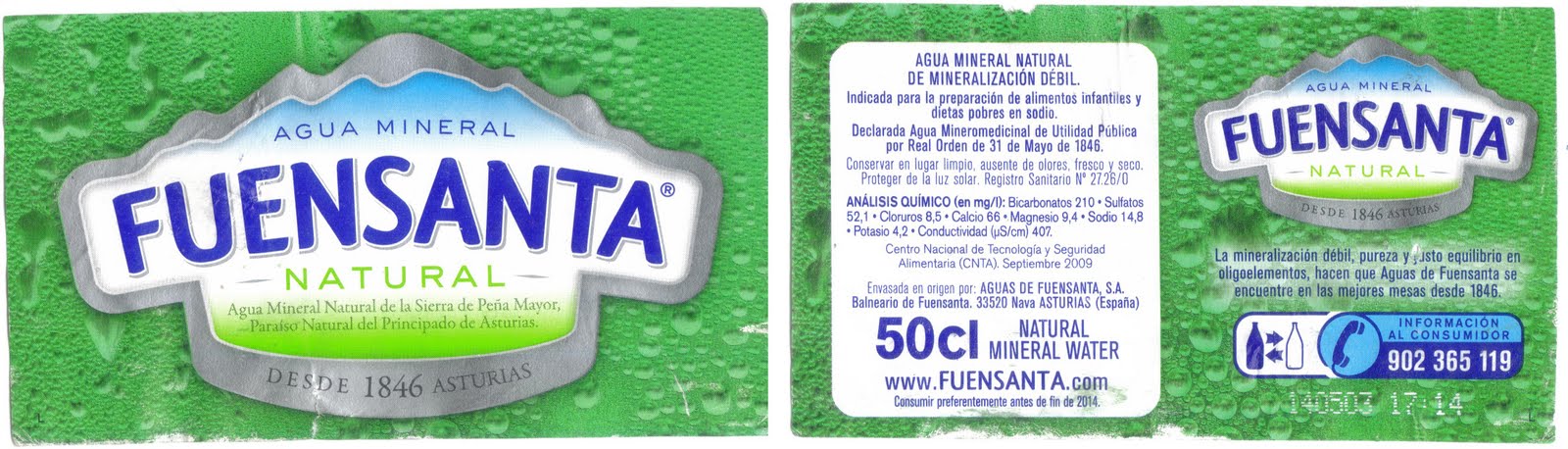 Etiquetas de Agua Envasada / Drinking Water Labels / Etichette d'Acqua ...