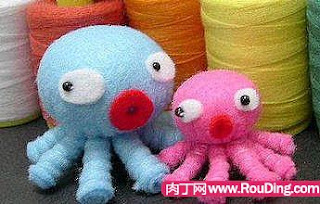 手工教程 Handcraft Tutorials: Felt: Octopus Pin Cushion