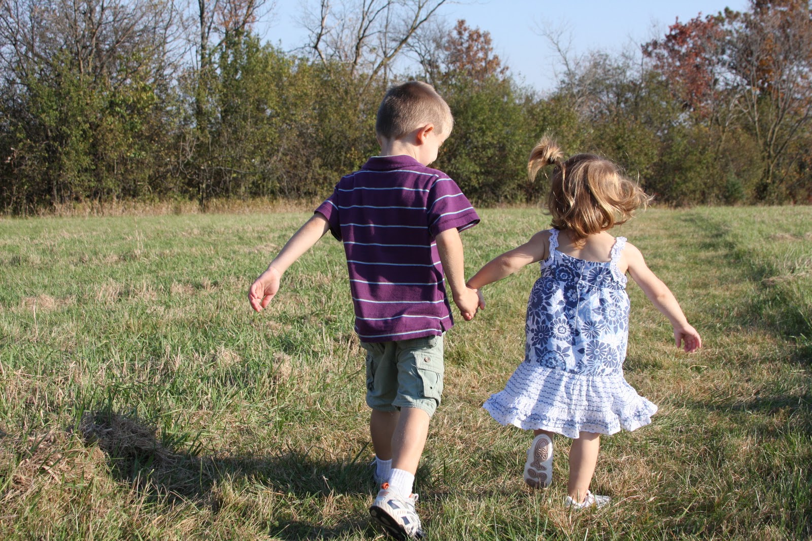 David, Alyssa, Luke, Eva, and Hudson: Frolicking through the field