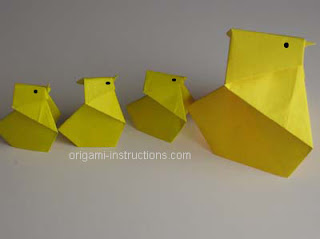 Origami-Instructions.com: Origami Basket, Bunny and Chick for Easter