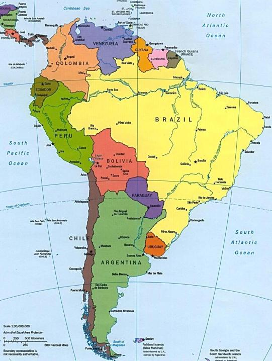 Mapa de america en ingles - Imagui