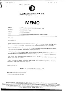 .: MEMO LARANGAN JUALAN PRODUK SELAIN KELUARAN SYARIKAT