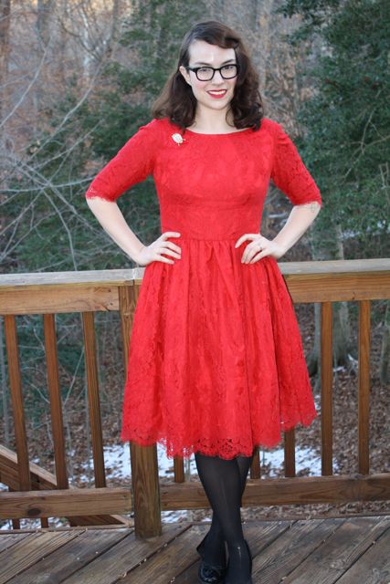 Gertie's New Blog for Better Sewing: Finished Red Lace Dress!