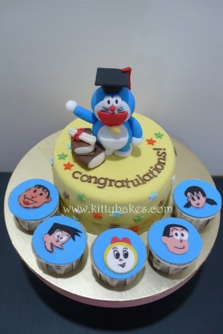 Kitty Bakes Penang Cakes: Doraemon Graduation Cake!