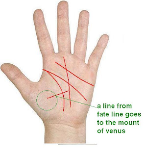 Fate Line and meanings - Palm Reading India