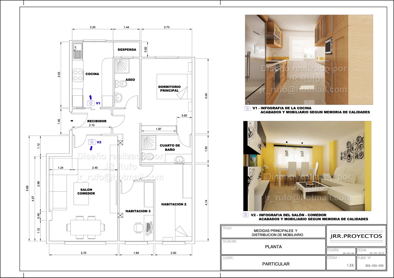 JRR. PROYECTOS: COCINA - CUARTO DE BAÑO - SALON COMEDOR