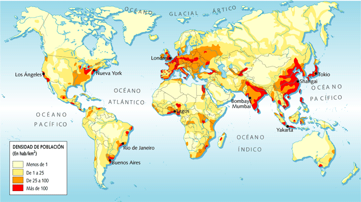 Mapa demografico de america - Imagui