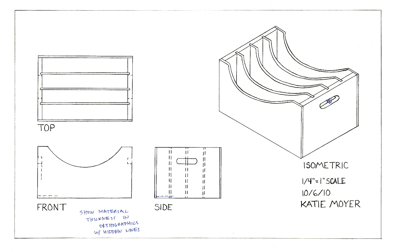 Simple Orthographic Drawing : file table | Orthographic drawing ...