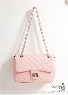 ~chomel closet~: pink quilted handbag (channel inspired)