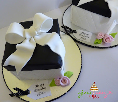Top That!: {Mini} Black & White Gift Box Cakes