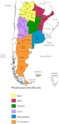 Geografía de la Región del N.O.A.: División Política de la Región del Noa