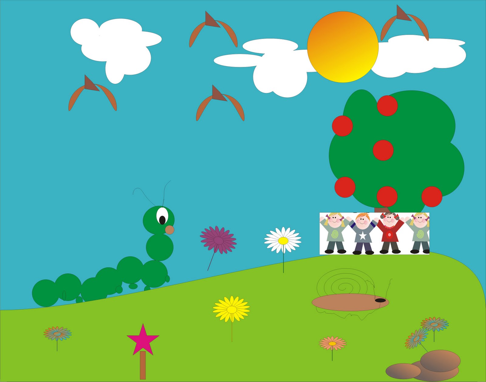 trabajos de corel: practica de gusanito