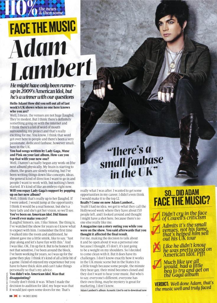 Adam Lambert Interview in X-Factor Magazine | Adam Lambert 24/7 News