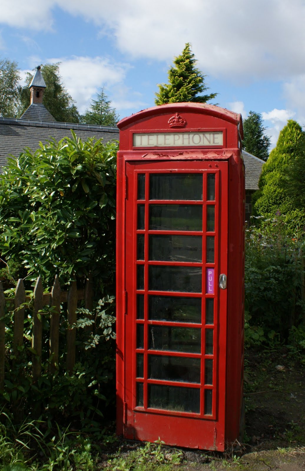 Tour Scotland: August 27th Photograph Red Telephone Box Perthshire Scotland