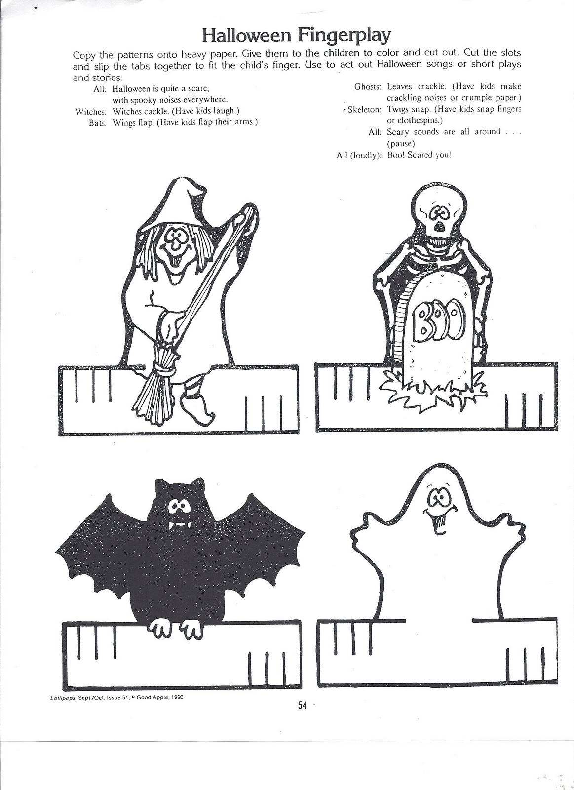 Halloween Finger Puppets Pages Coloring Pages
