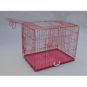 PINKY DOG SHOP: Pink Triple-Door Suitcase Style Folding Metal Dog Crate ...