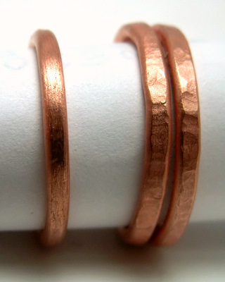 Wild roses and blackberries: Forged copper rings