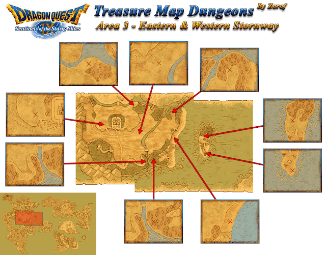 Dragon Quest 9 Grotto Maps: Eastern And Western Stornway Grotto Maps