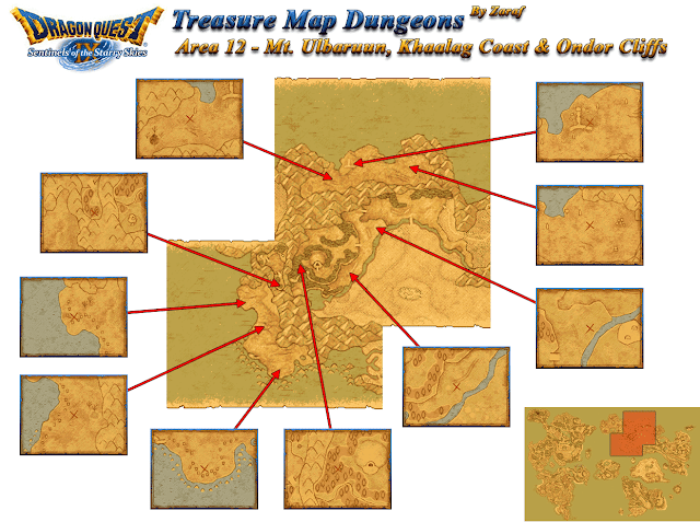 Dragon Quest 9 Grotto Maps: Mt. Ulbaruun, Khaalag Coast And Ondor Cliffs