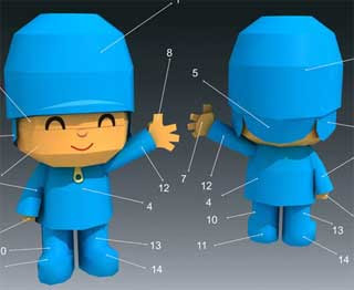 Pocoyo Papercraft ~ Paperkraft.net - Free Papercraft, Paper Model ...