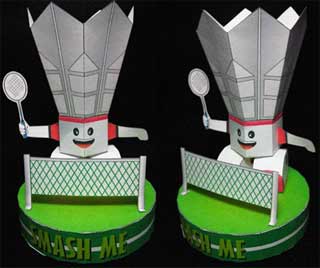 Smash Me - Shuttlecock Papercraft ~ Paperkraft.net - Free Papercraft ...