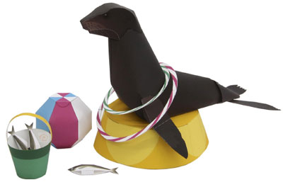 Sea Lion Papercraft (Animal) ~ Paperkraft.net - Free Papercraft, Paper ...