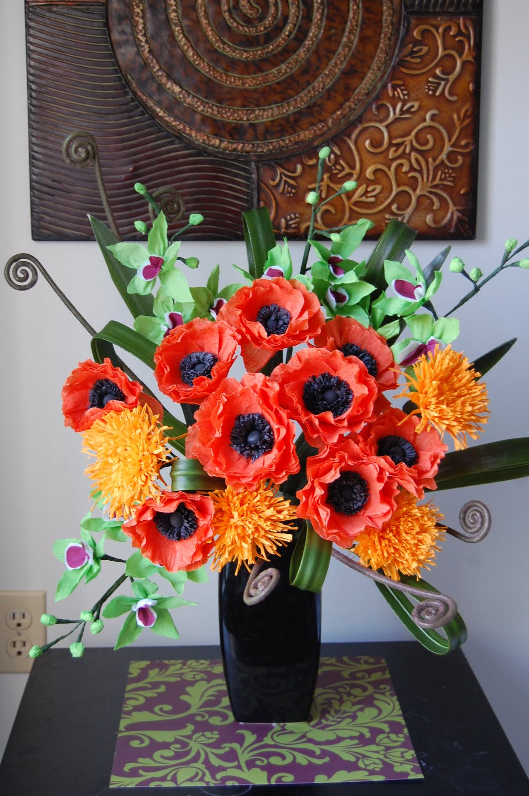 Poppy arrangement for ZEDO Inc AdTech | Handmade PaPer FloweRs by Maria ...