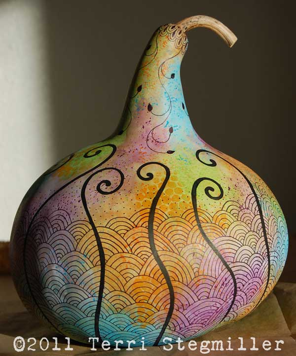 Terri Stegmiller Art and Design: Zentangled Gourd
