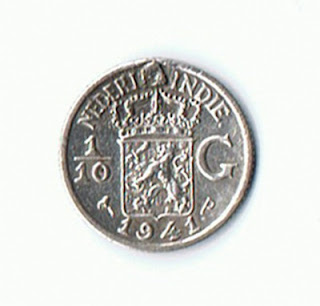 Koin Kuno Langka: COIN NEDERL INDIE 1/10 Gulden TAHUN 1941