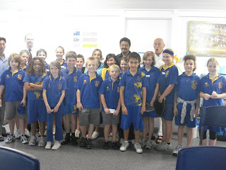 Mahatma Gandhi Awareness: Humpybong State School children with Garvin Brown