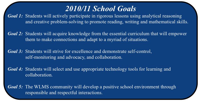 Lessons Learned in the Middle: New Vision, Mission and School Goals