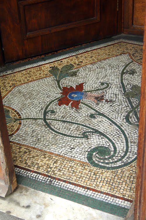 Painted signs and mosaics: A blossoming mosaic, Wandsworth