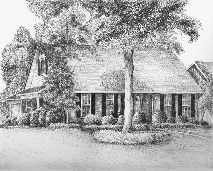 Beth Macre Studio: Pen and Ink House Drawing